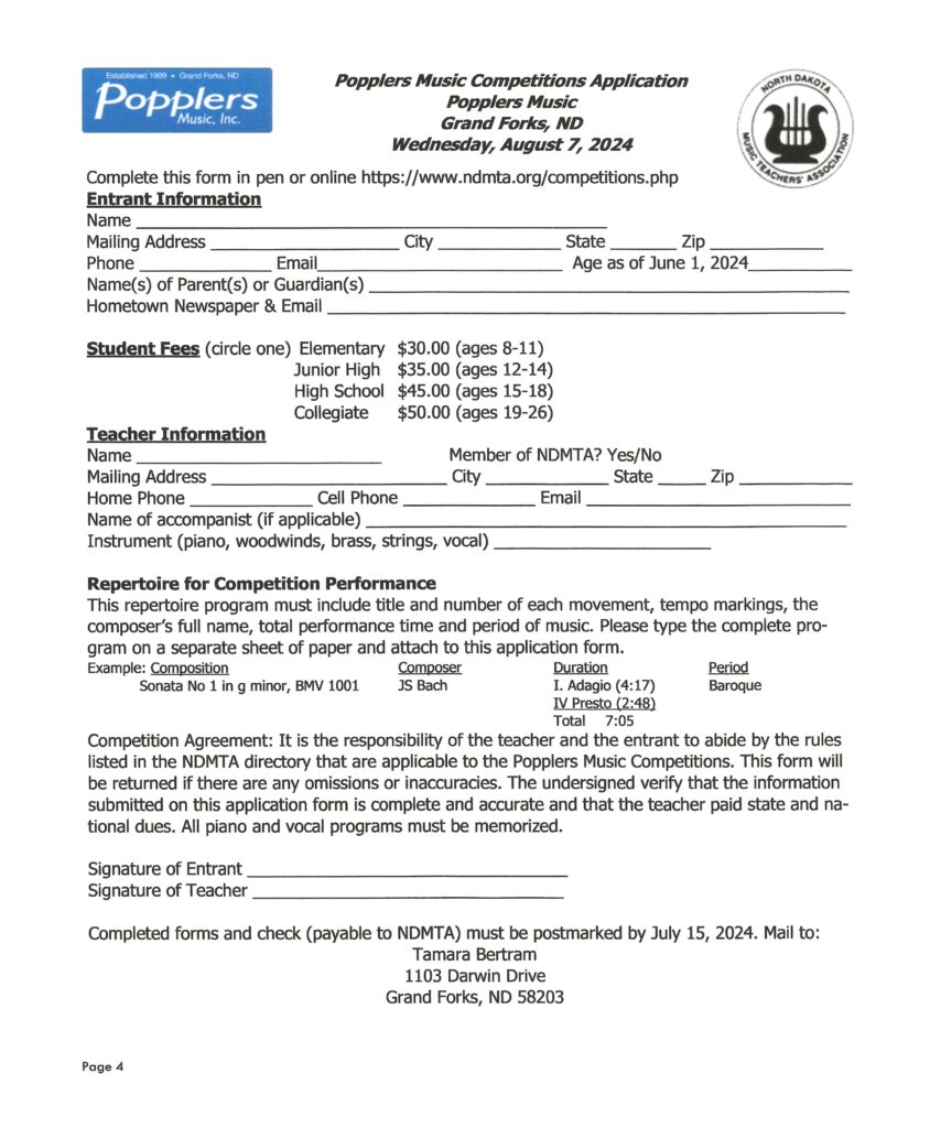 Popplers Music Competitions